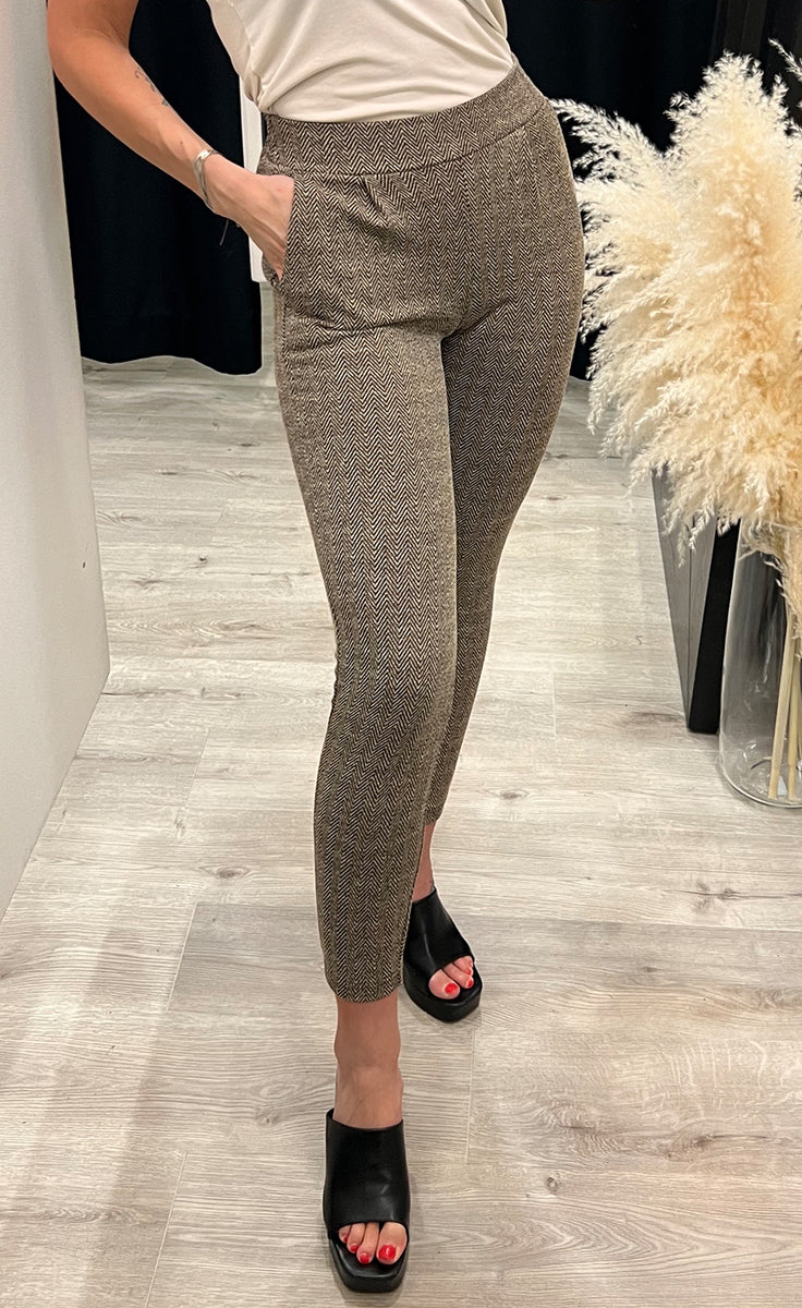 Kate jacquard pants - almond – Centro Akureyri